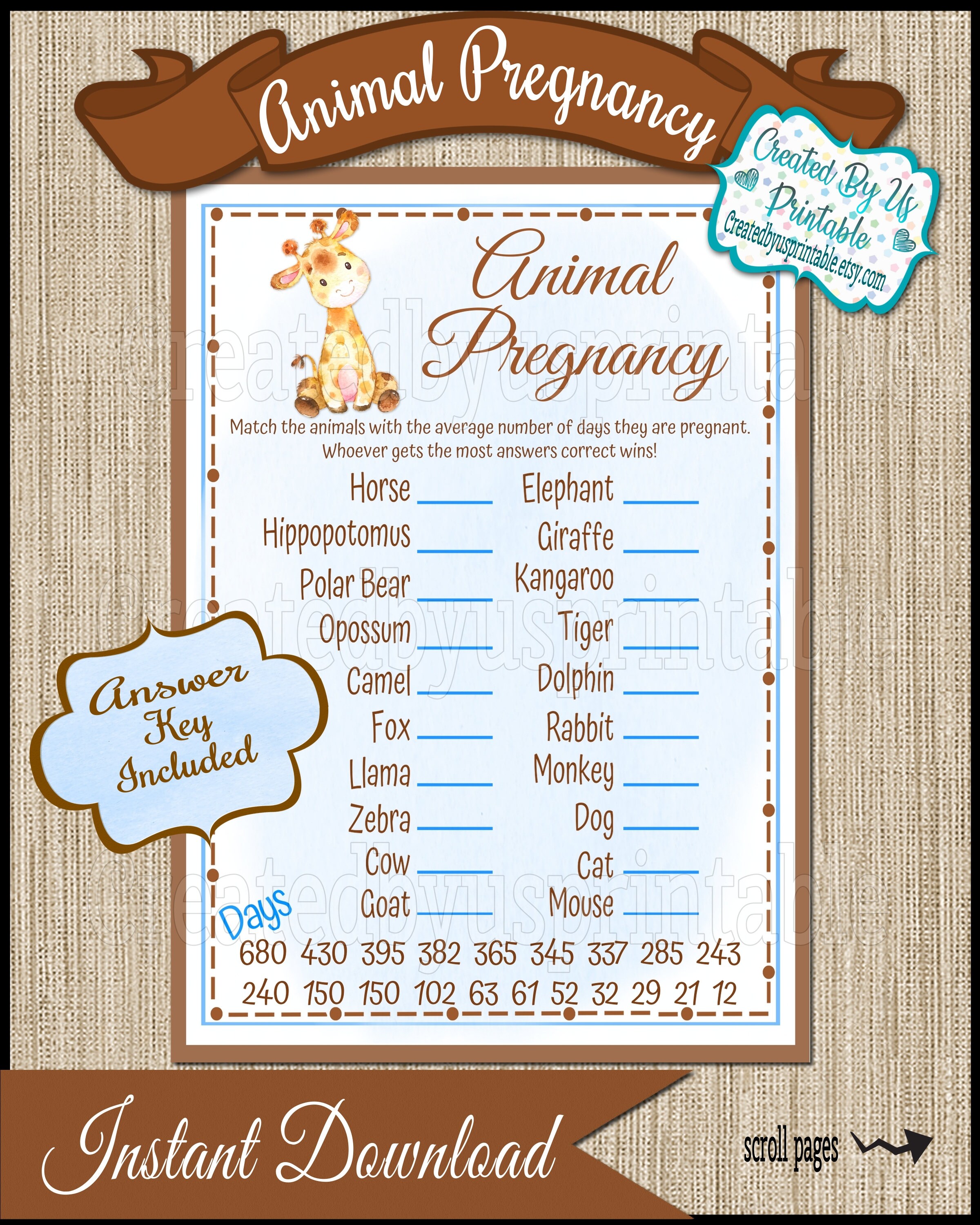 Giraffe Baby Shower Games Printable Game Bundle Package Baby - Etsy