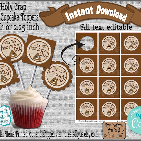 Holy Crap You're Old Cake Topper - Etsy Israel