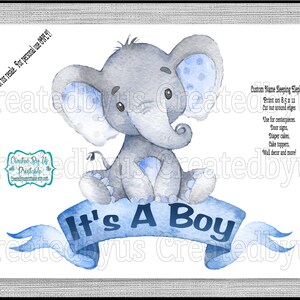 It's a Boy Elephant Centerpiece Baby Elephant Cake Topper Blue Baby Boy ...