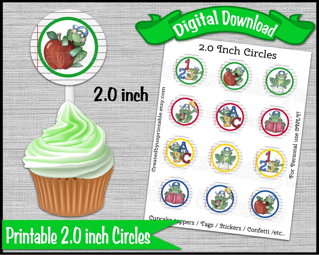 Back to School Cupcake Toppers / Tags First Day of School Celebration ...