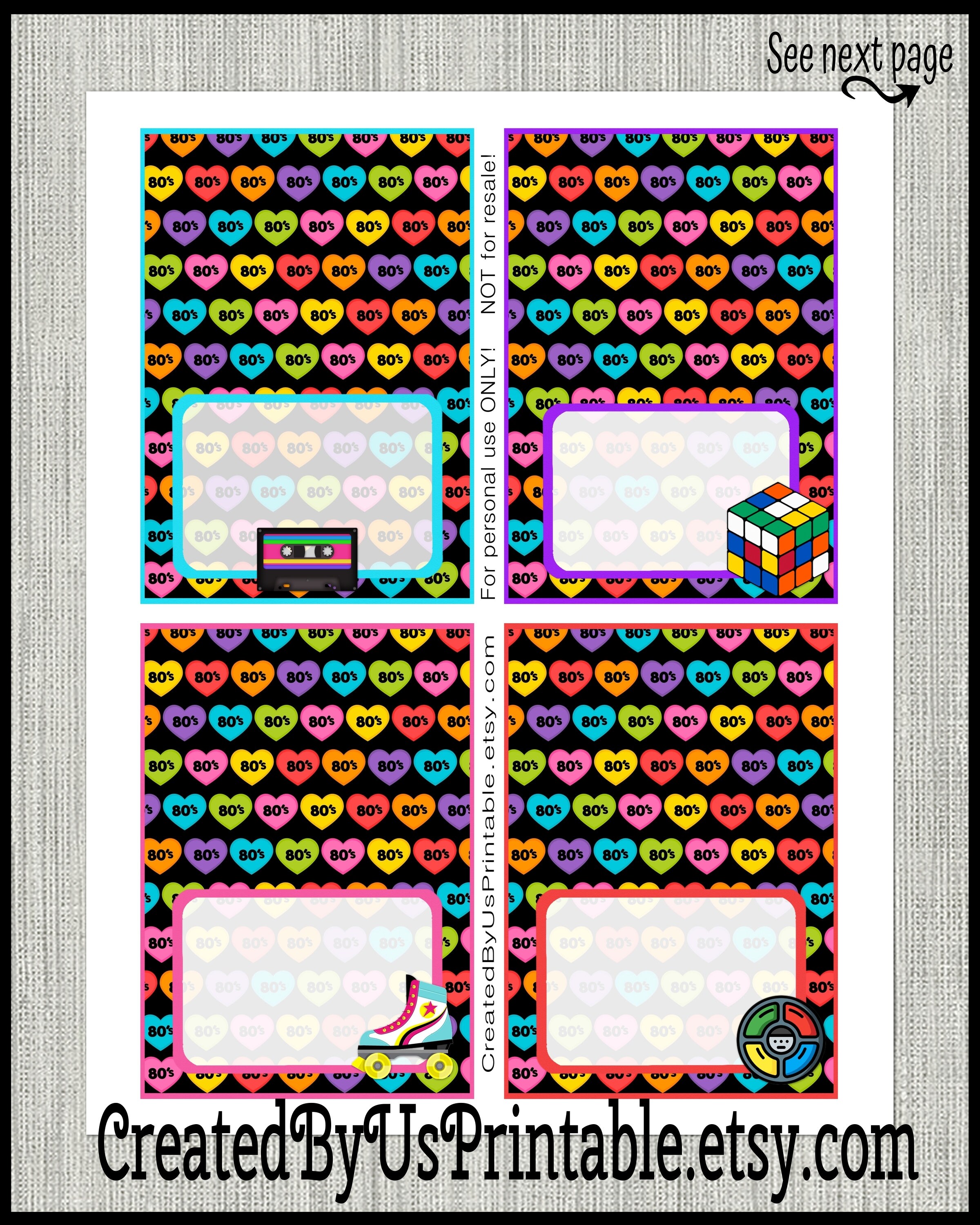 INSTANT DOWNLOAD 80s Food Tent Cards EDITABLE Retro Place Cards I Love ...