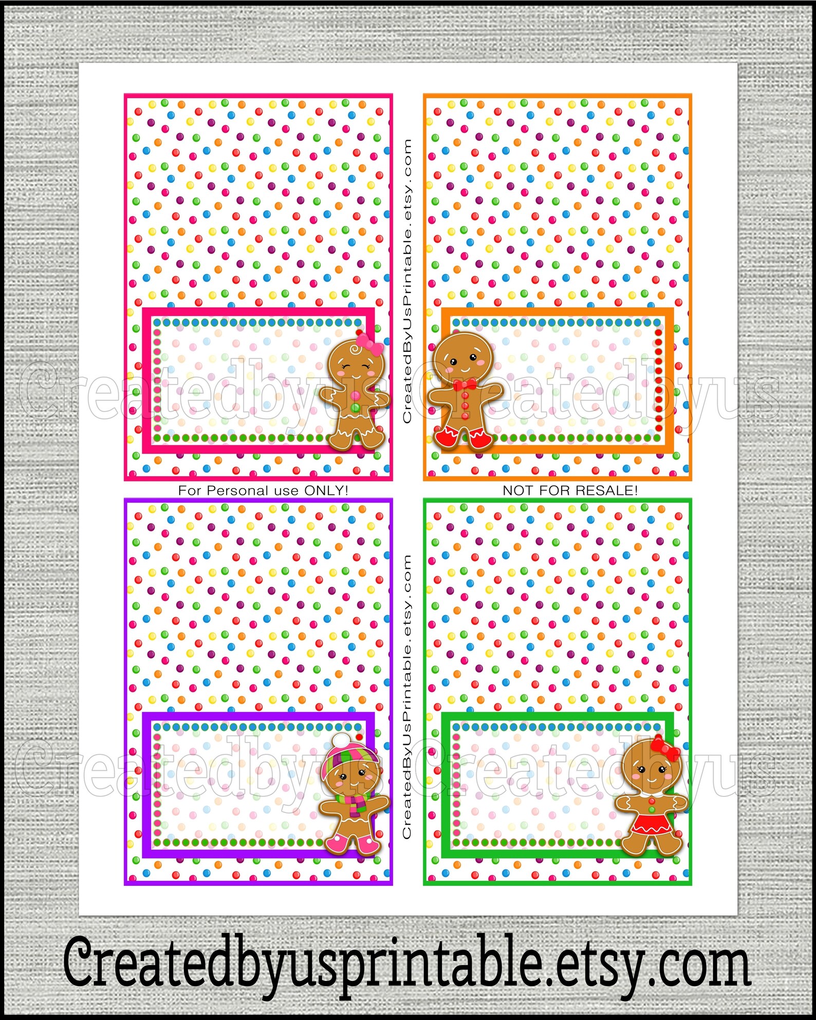 Gingerbread House Candy Signs Gingerbread Man Food Tent Card INSTANT ...