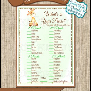 Giraffe Baby Shower Games Printable Game Bundle Package Baby Giraffe ...