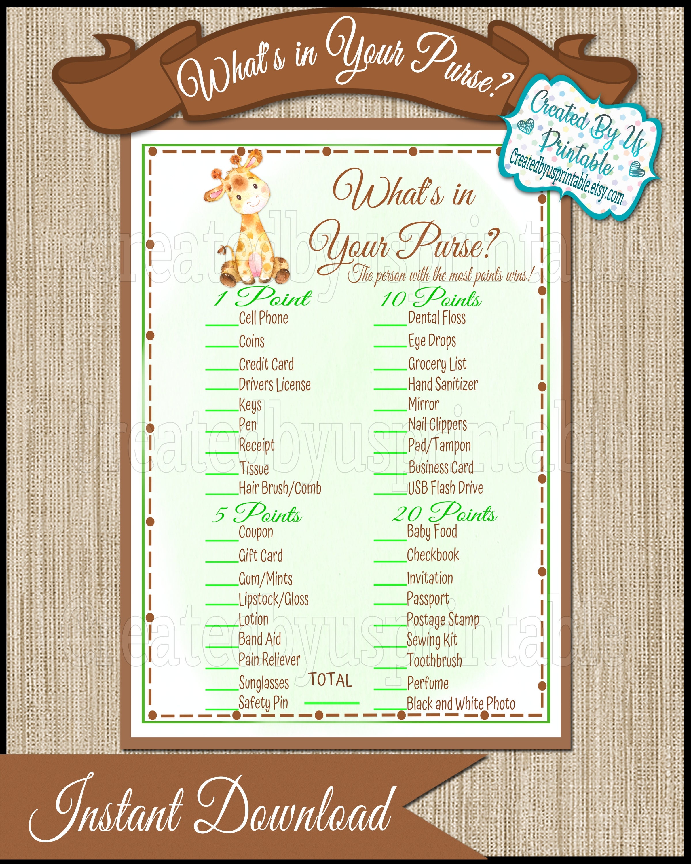 Giraffe Baby Shower Games Printable Game Bundle Package Baby - Etsy