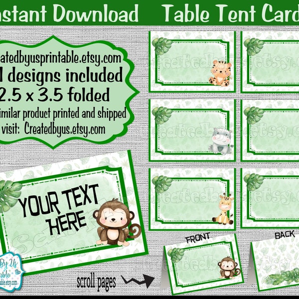 Jungle Table Tents - Etsy