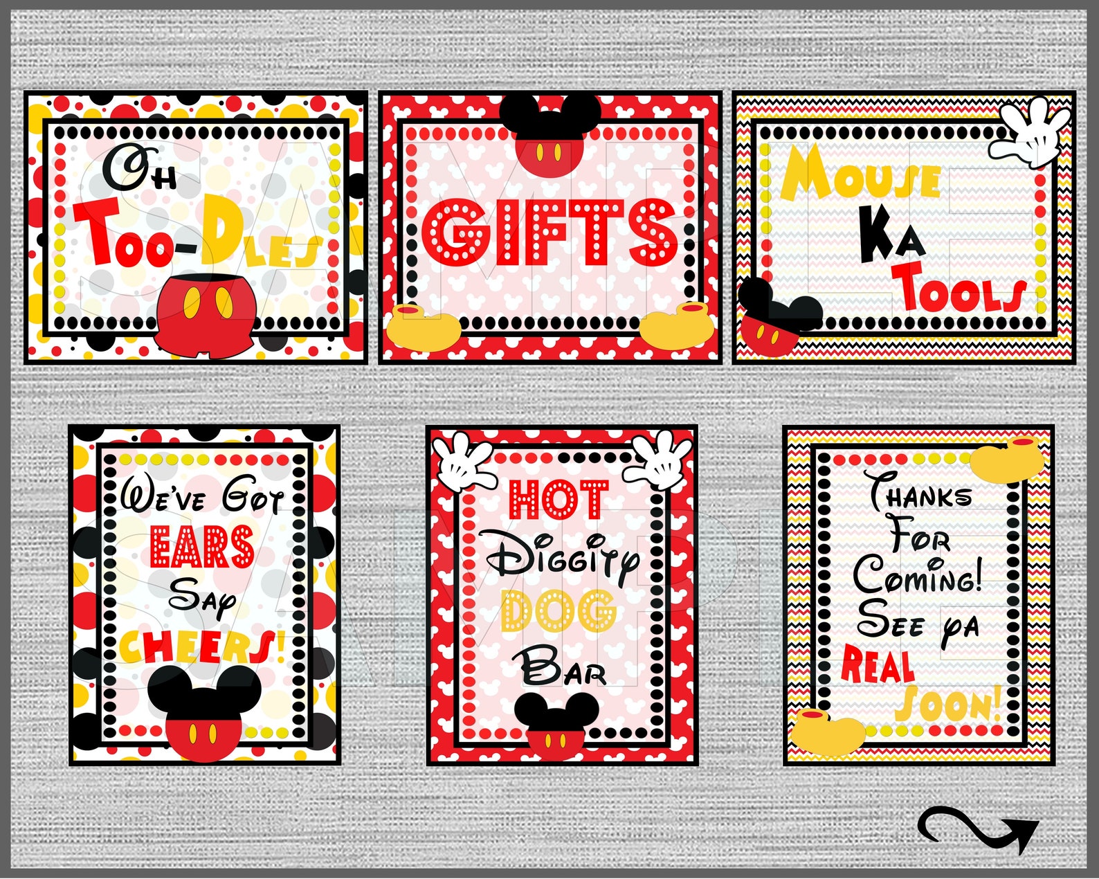 INSTANT DOWNLOAD Mickey Signs EDITABLE Mouse Signs Mickey - Etsy