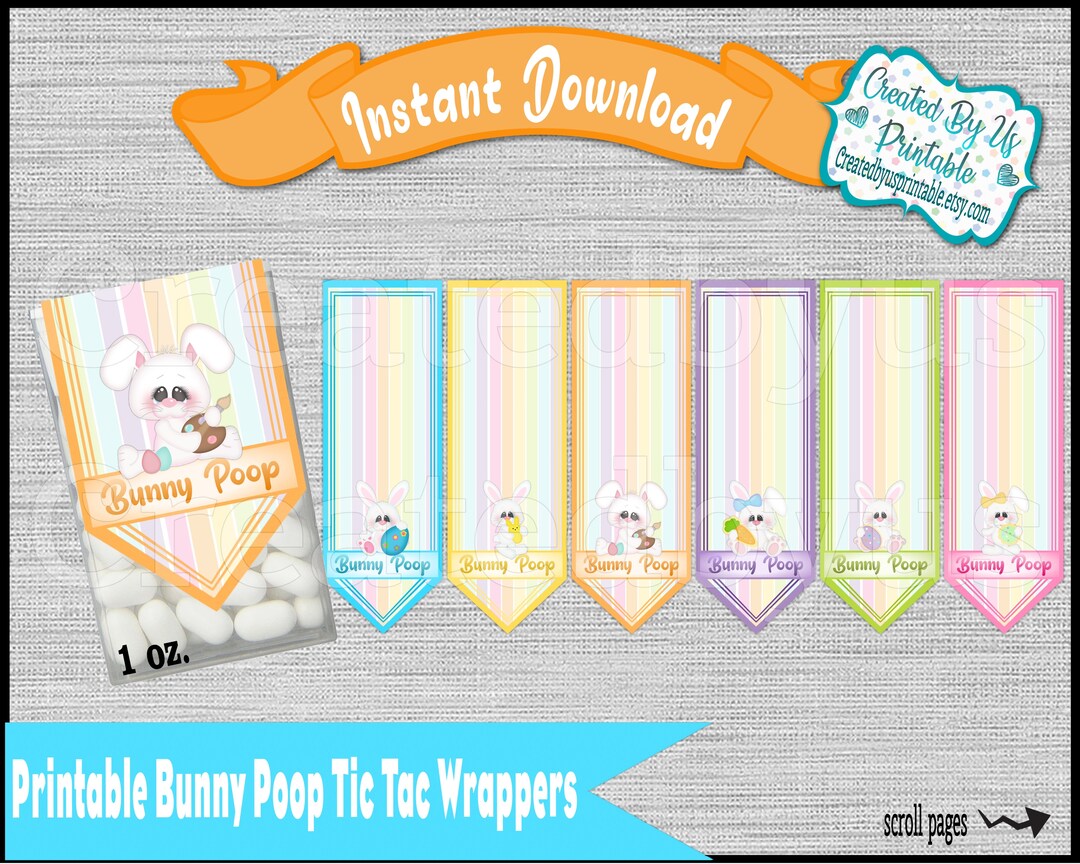 Easter Bunny Poop Mint Labels Easter Candy Gifts Spring Mint Candy ...