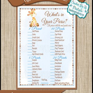 Giraffe Baby Shower Games Printable Game Bundle Package Baby Giraffe ...