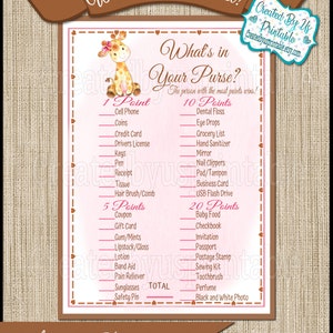 Giraffe Baby Shower Games Printable Game Bundle Package Baby Giraffe ...