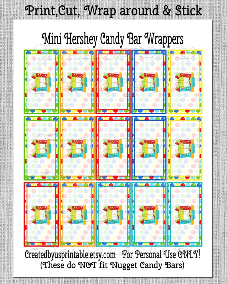 INSTANT DOWNLOAD Bounce house candy bar stickers Jump Birthday | Etsy