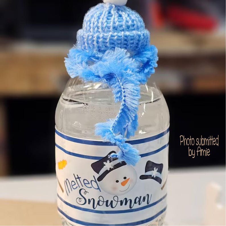 Melted Snowman Water Bottle Wrappers Christmas Party Favors Melting ...