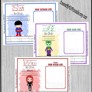 26 Childrens Printable Alphabet Alphabet Superhero Phonics Superhero A ...