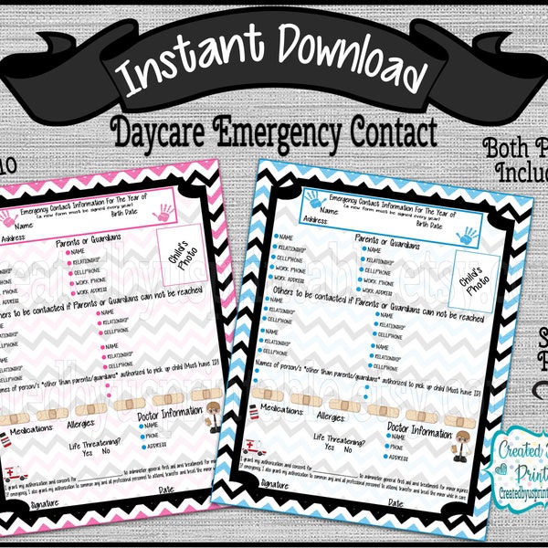 Emergency Contact Form - Etsy