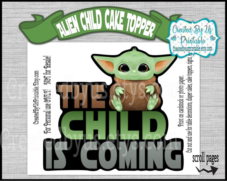 The Child is Coming Centerpiece Alien Diaper Cake Decor Alien | Etsy