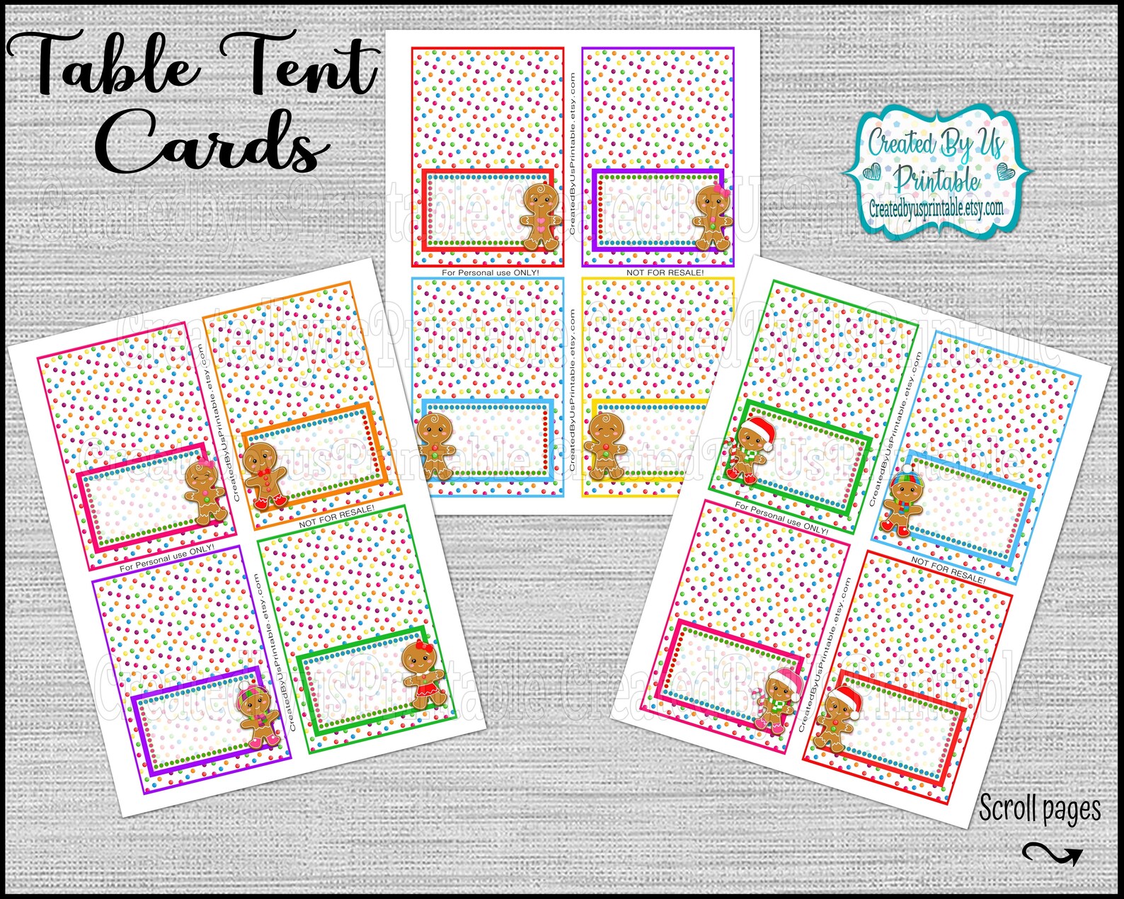 Gingerbread House Candy Signs Gingerbread Man Food Tent Card INSTANT ...