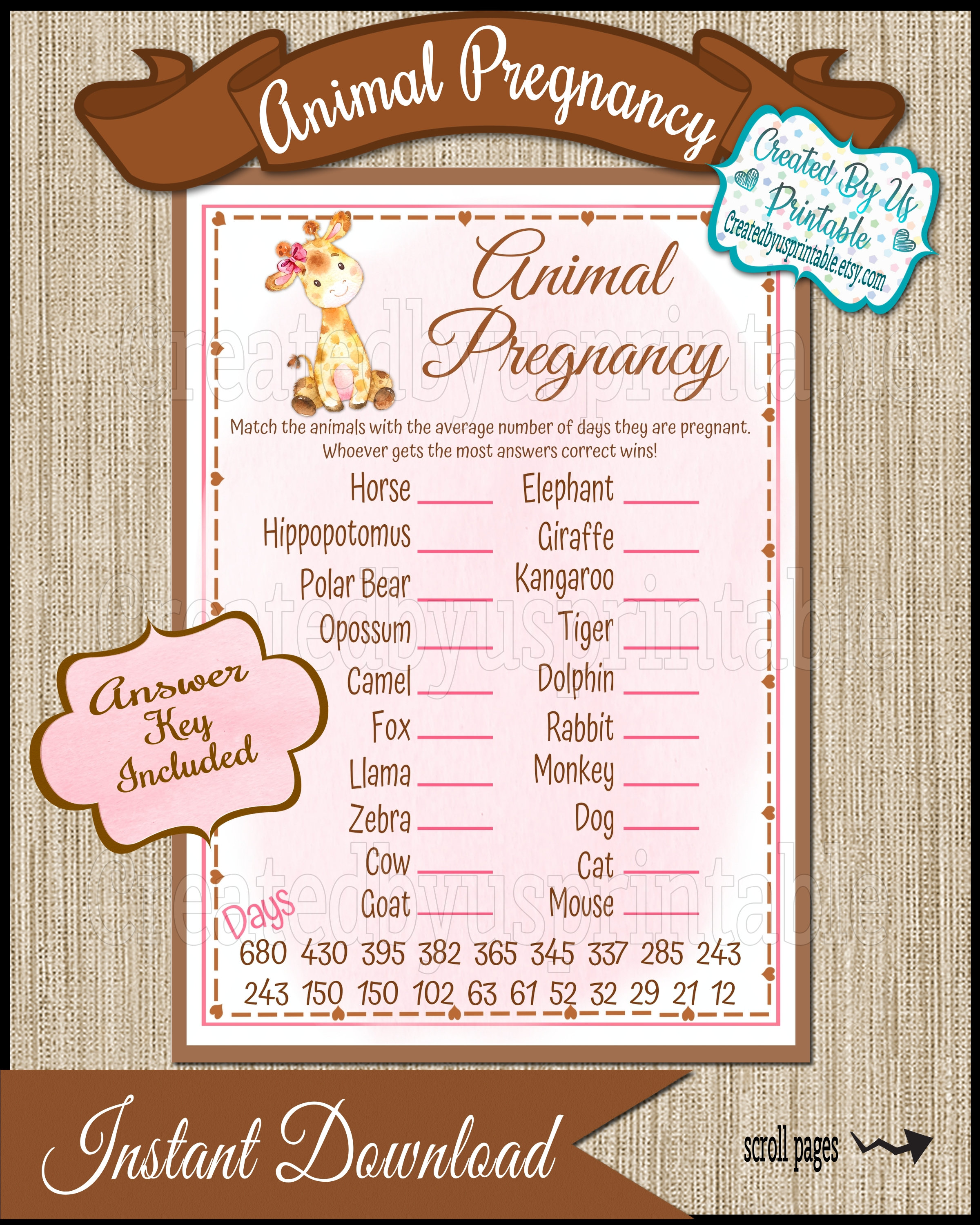 Giraffe Baby Shower Games Printable Game Bundle Package Baby - Etsy