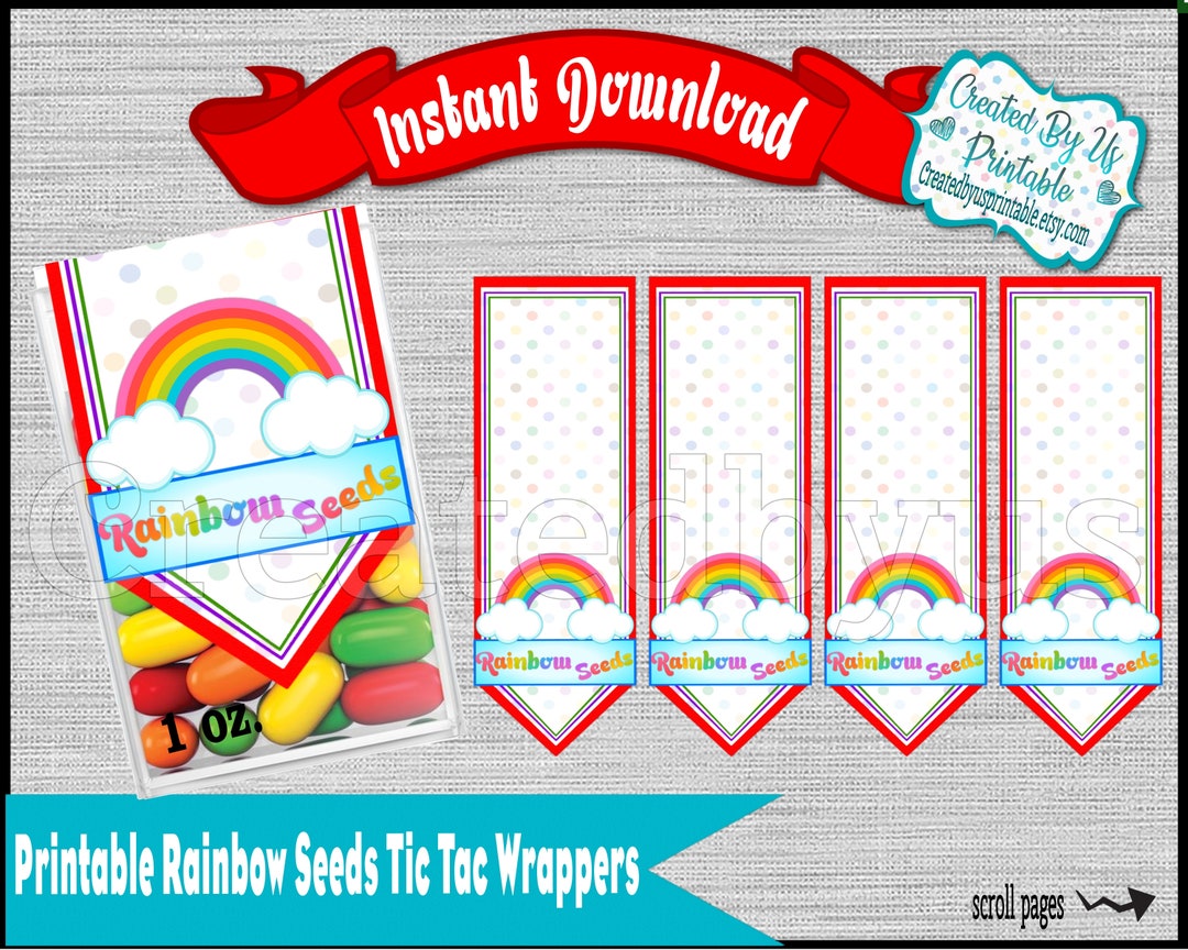 Rainbow Seeds Mint Labels St Patricks Favors Holiday Party Favor St ...