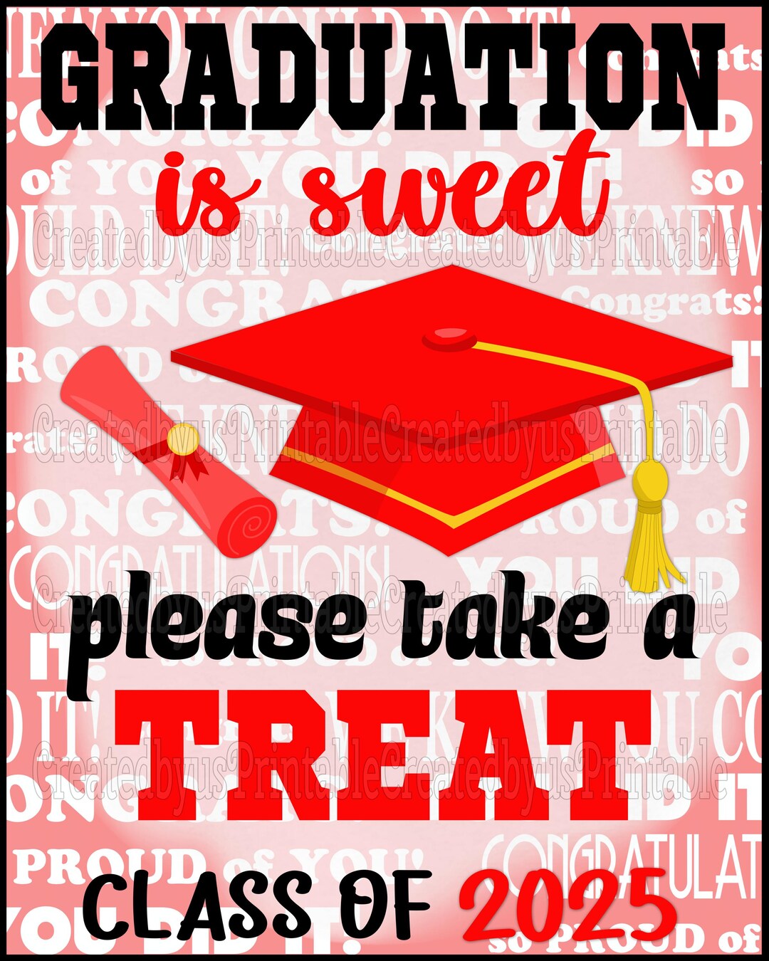 Class of 2025 Graduation Sign Candy Bar Sign Graduation is Sweet Table ...