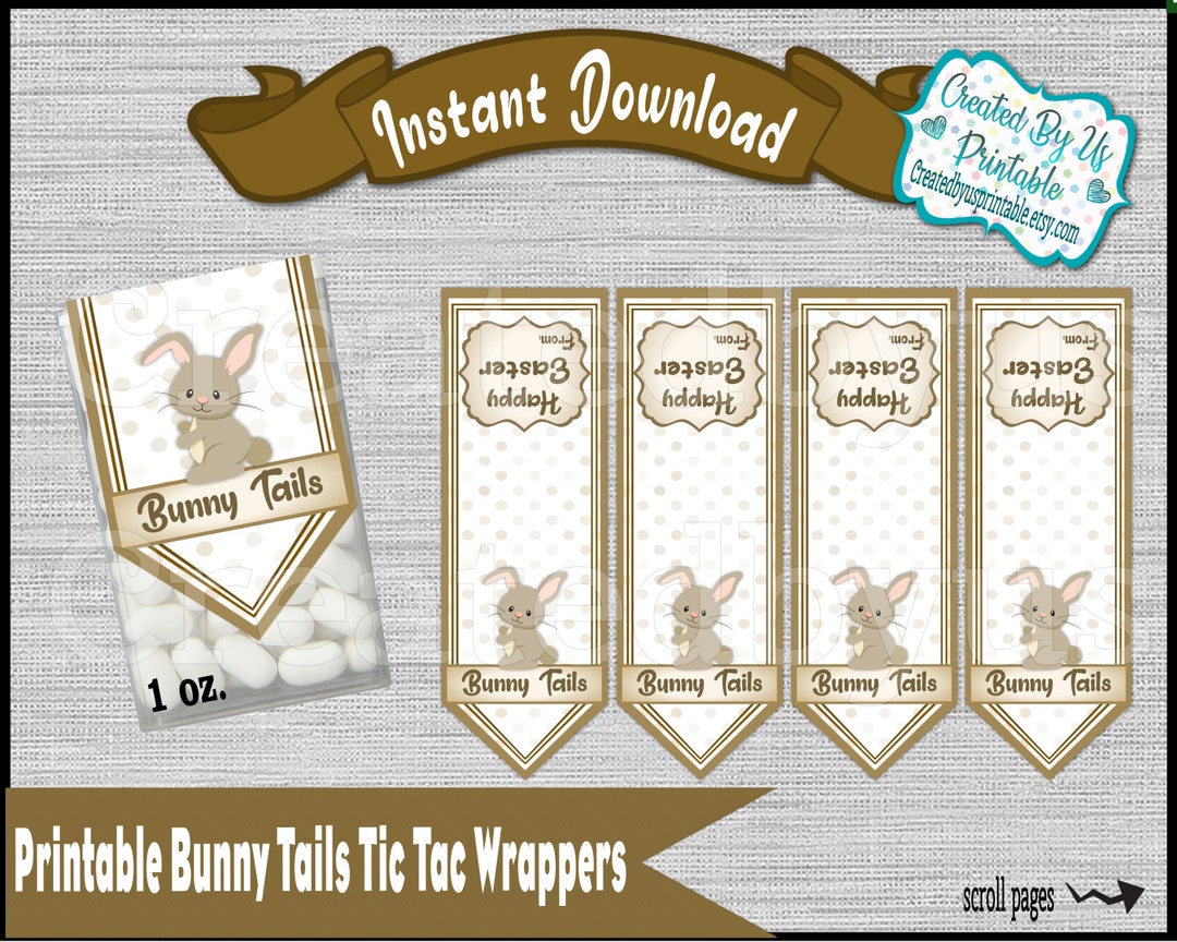 Easter Bunny Tails Mint Labels Easter Candy Gifts Spring Mint Candy ...