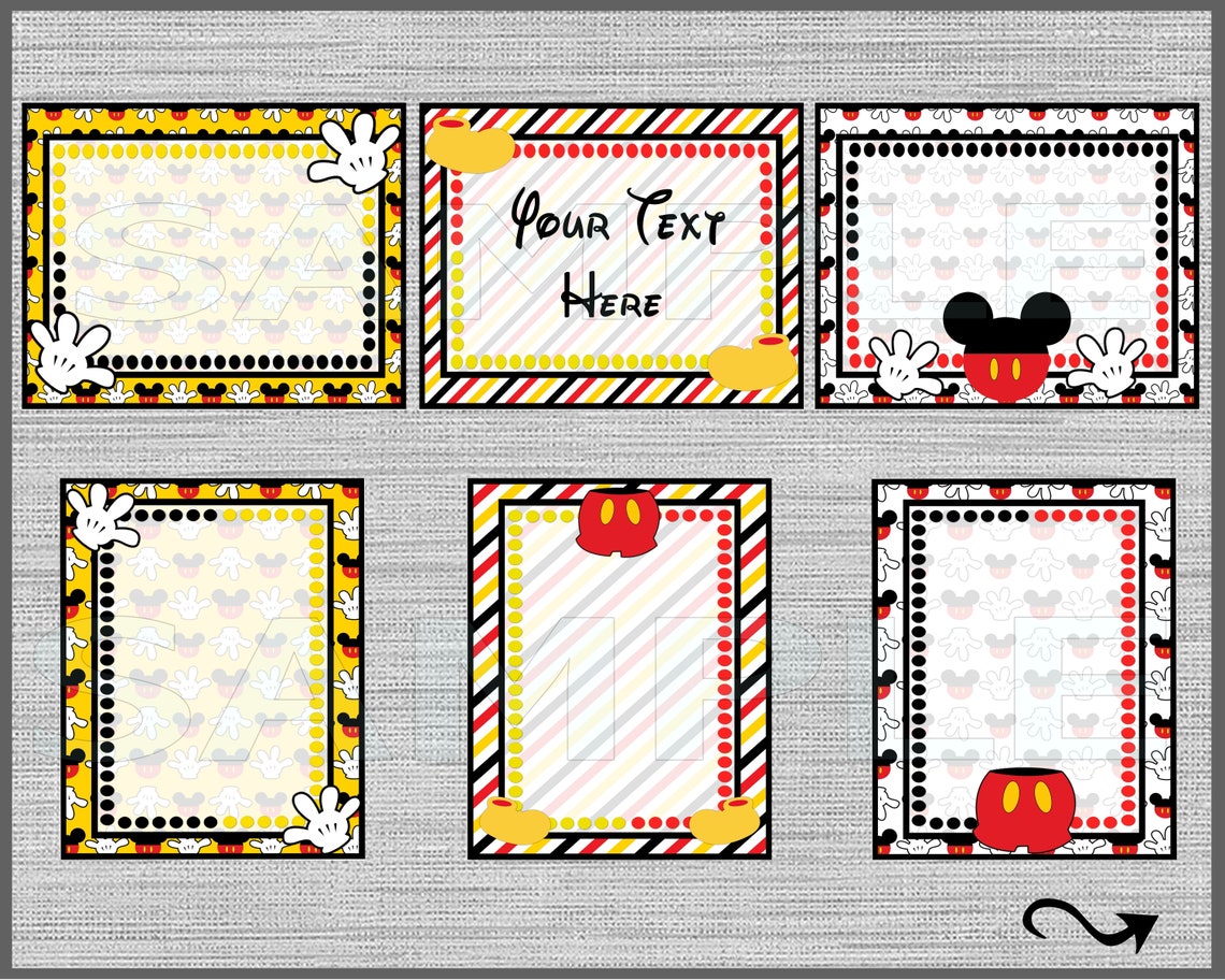 INSTANT DOWNLOAD Mickey Signs EDITABLE Mickey 8x10 Sign | Etsy