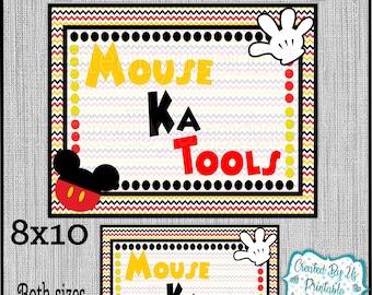 Printable Mickey Mouse 5x7 and 8x10 Mousekatools Party Sign, INSTANT ...