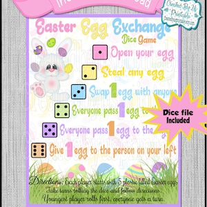 Easter Egg Exchange Dice Game Easter Party Game School Easter Activity ...