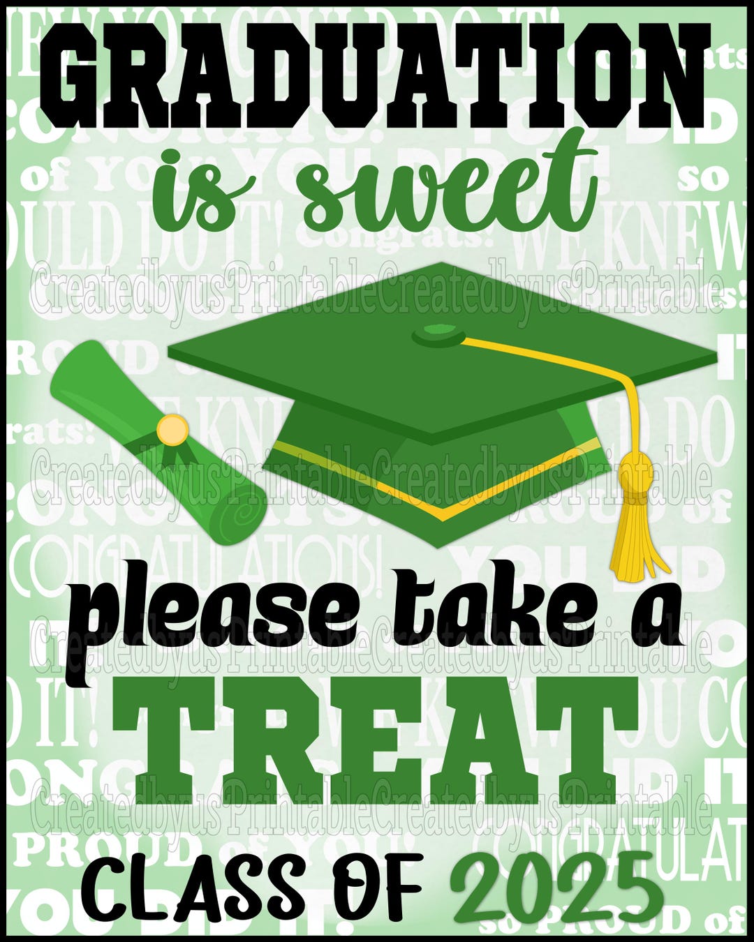 Class of 2025 Graduation Sign Candy Bar Sign Graduation is Sweet Table ...