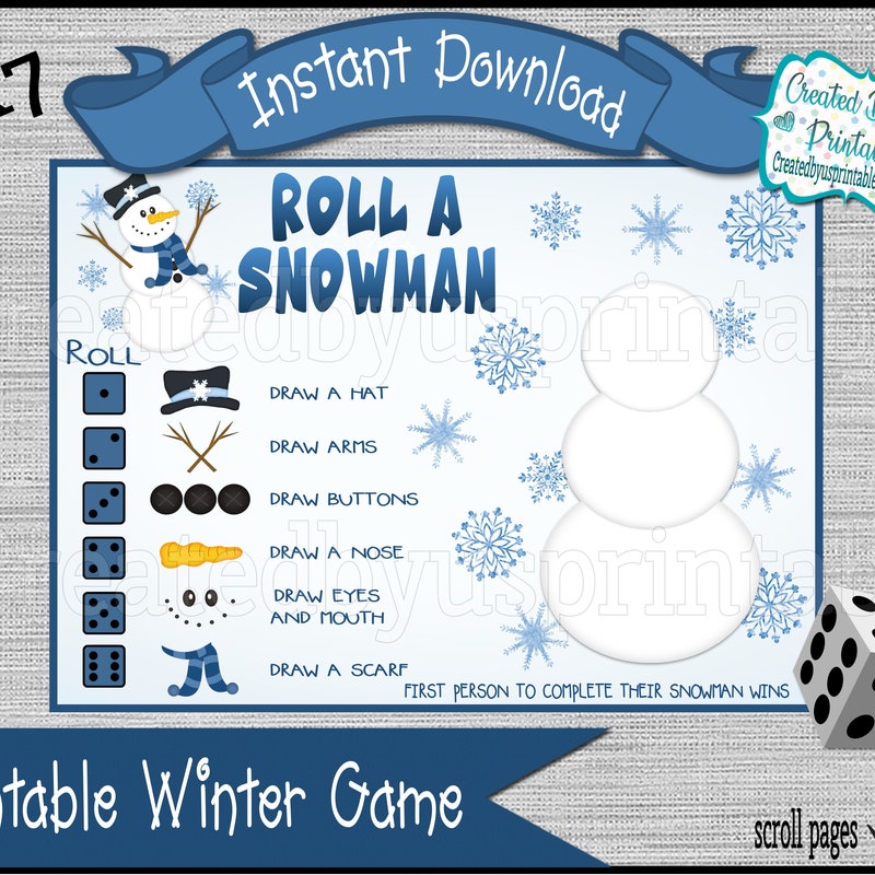 Snowman Game - Etsy