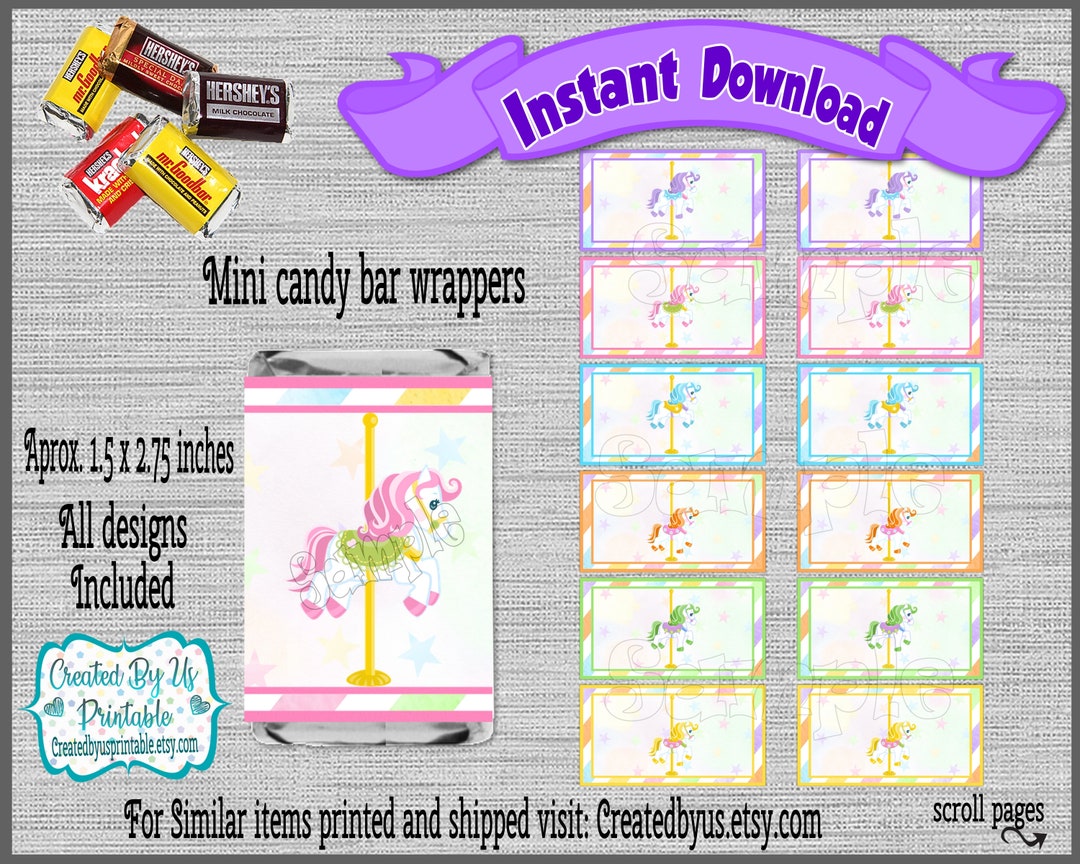 Carousel Baby Shower Candy Bar Wrappers (digital Download) - Etsy Australia