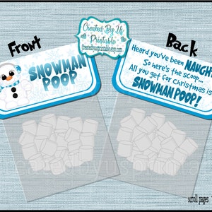 Snowman Poop Bag Toppers Christmas Bag Topper Treat Bag Toppers ...