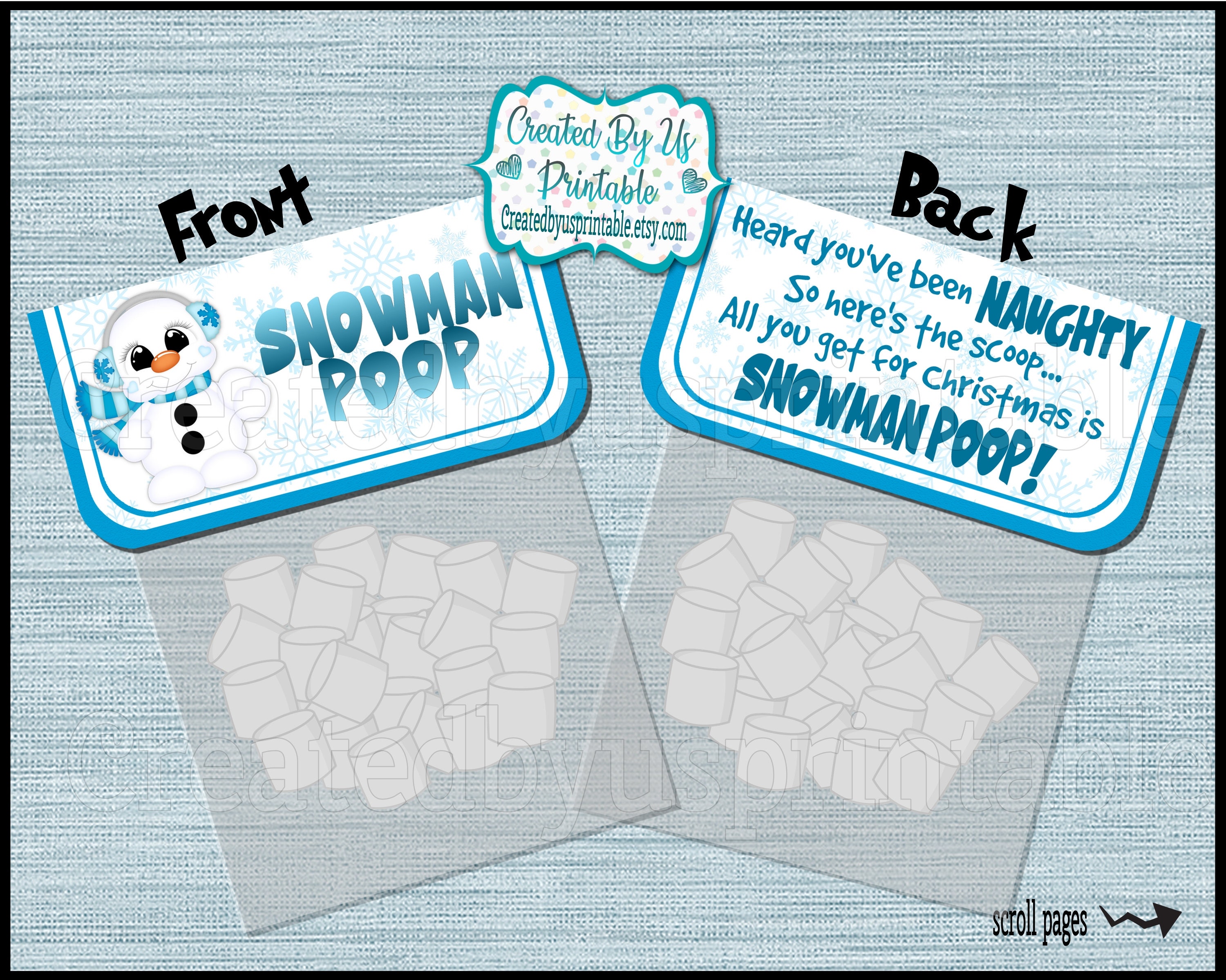 Snowman Poop Bag Toppers Christmas Bag Topper Treat Bag - Etsy