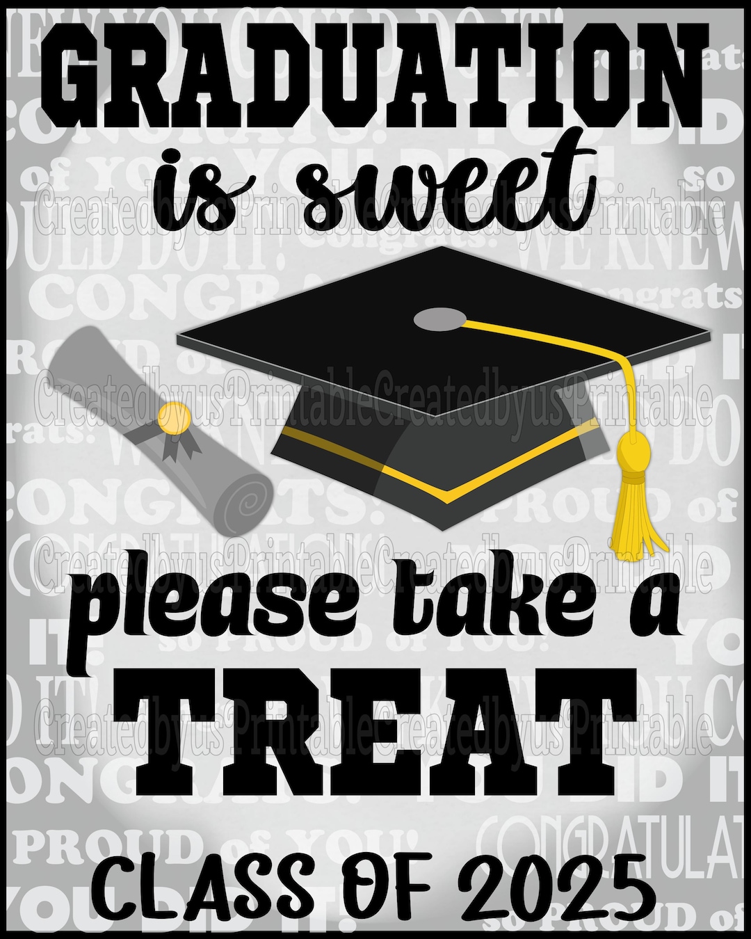 Class of 2025 Graduation Sign Candy Bar Signs Graduation is Sweet Table ...