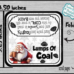 Lump of Coal Toppers Printable Christmas Toppers Christmas Bag Topper ...
