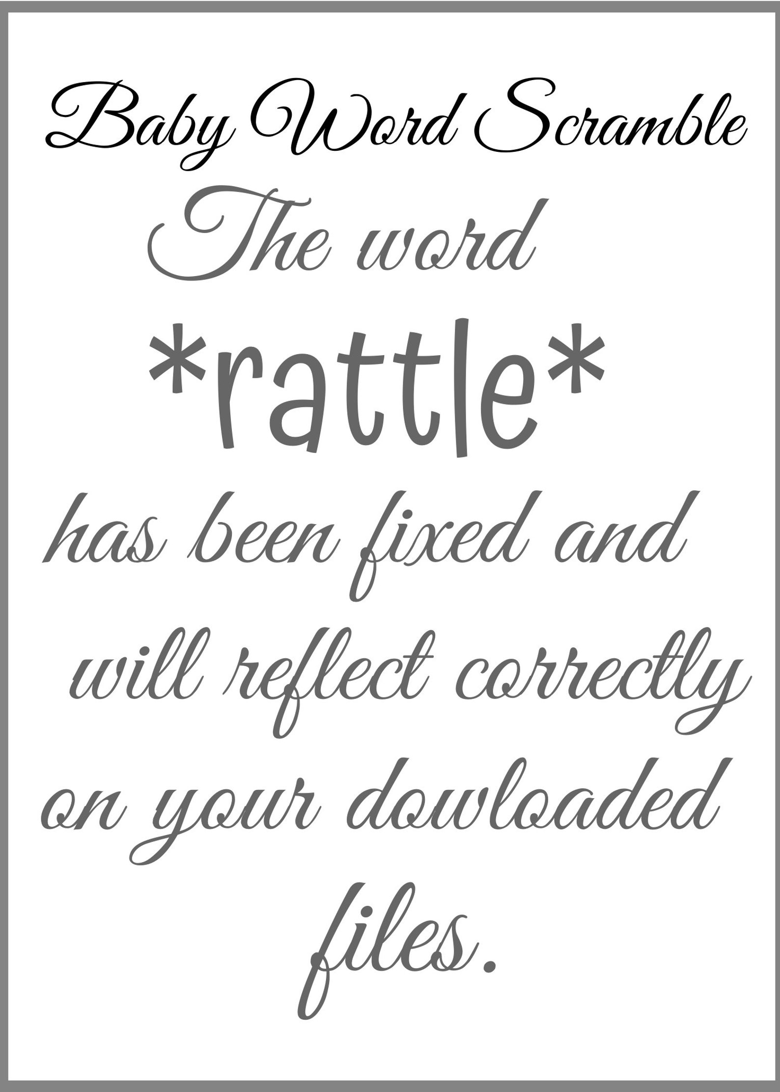 Elephant Baby Shower Game Boy Elephant Baby Word Scramble Game Cards ...