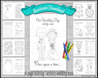 Wedding Activity Book and Coloring for Kids Instant Digital - Etsy