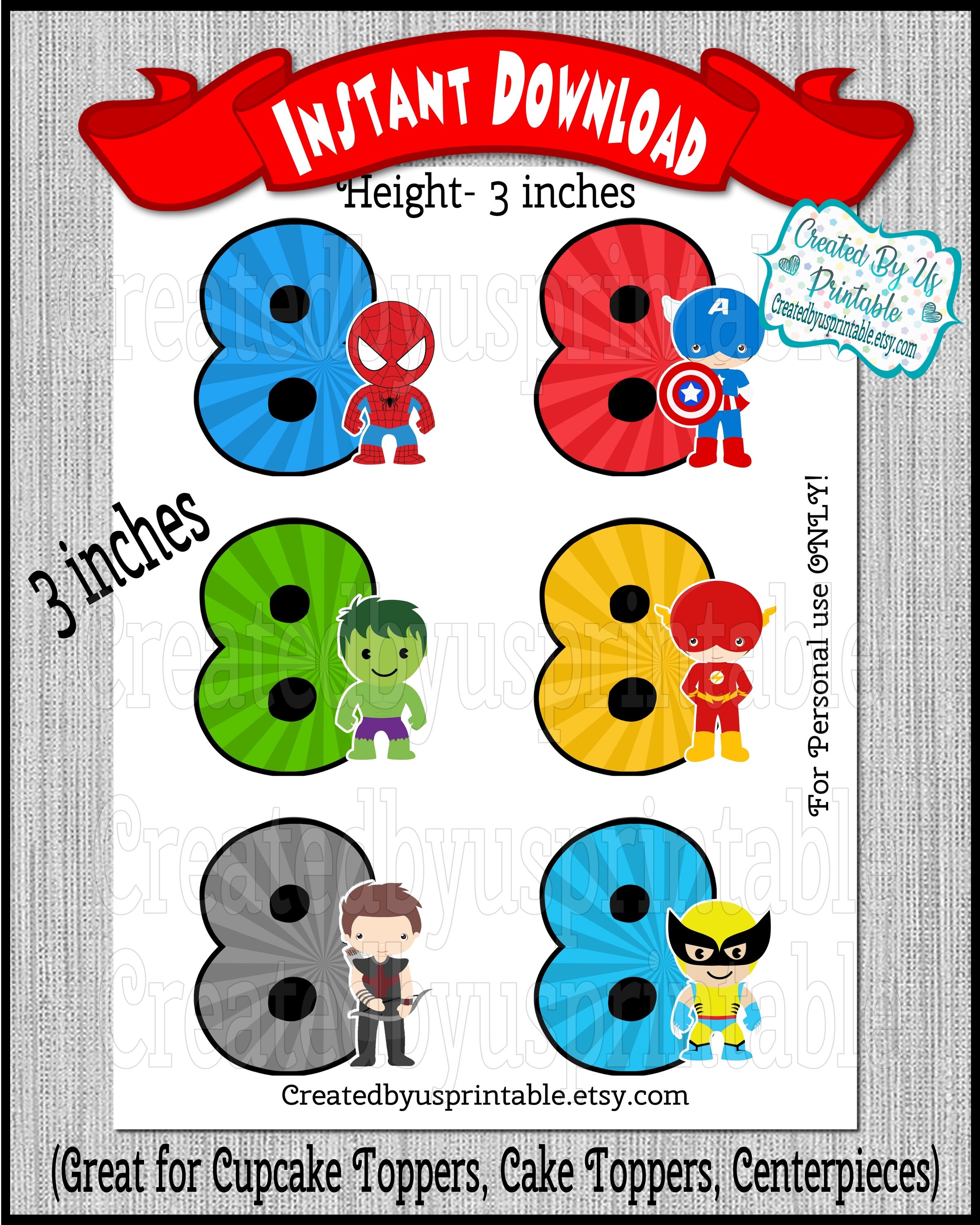 Superhero Cupcake Toppers Hero Birthday Party Super Hero | Etsy
