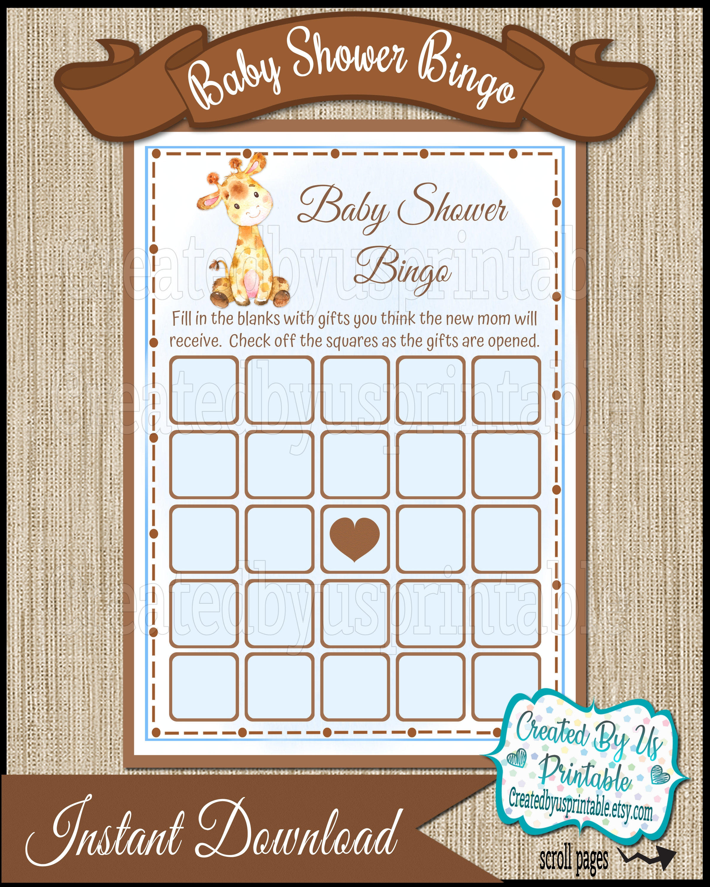 Giraffe Baby Shower Games Printable Game Bundle Package Baby | Etsy