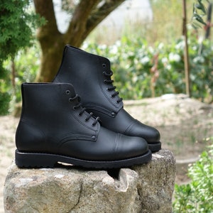 Handmade Portuguese Vintage Hiking Leather Cap Toe Goodyear Welted ...