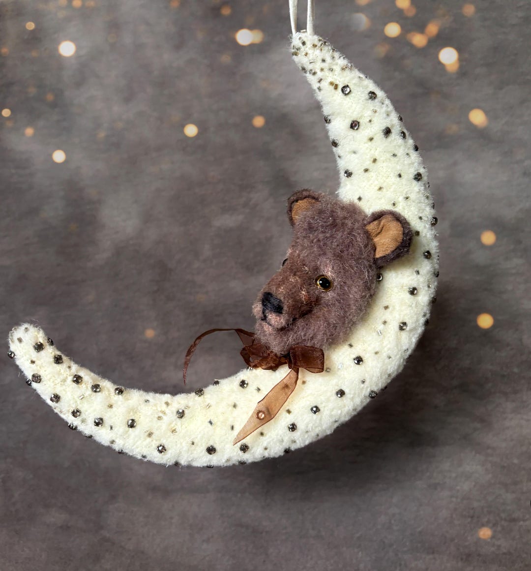 Handmade Teddy Bear Moon 3D Wall Hanging - Magic Moon Bear Nursery ...