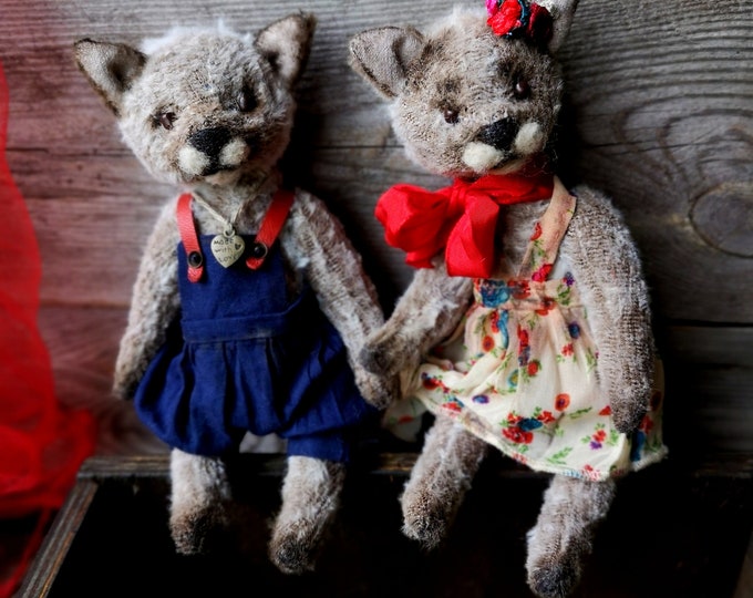 Very Small Cats Girl Cat in Dress Cat Teddy Handmade Cat in Clothes ...