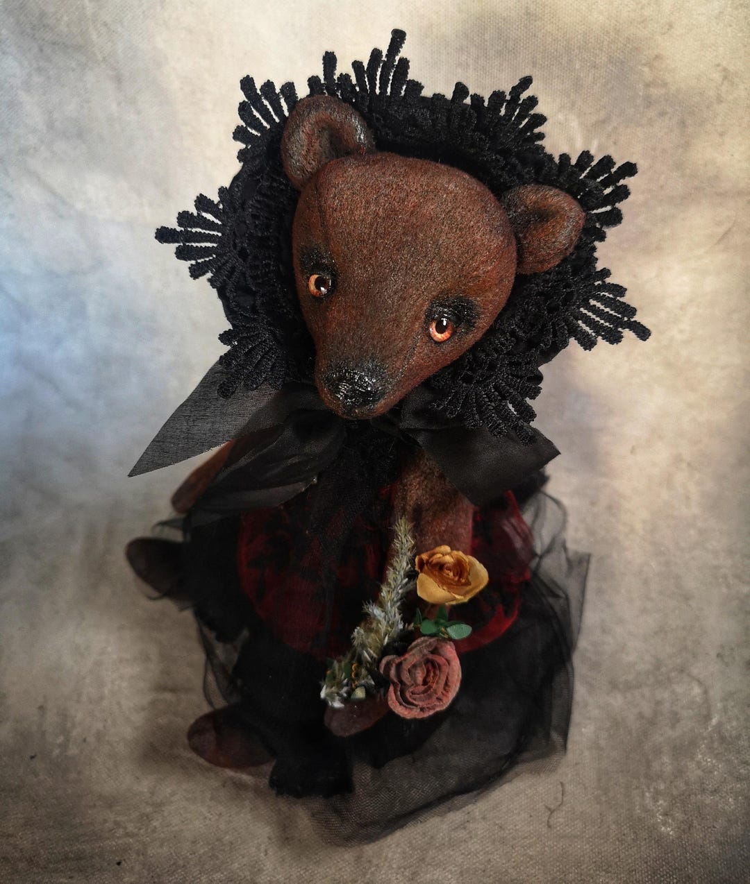 Victorian Gothic Teddy Bear – Dark Art Collectible Bear - Handmade ...