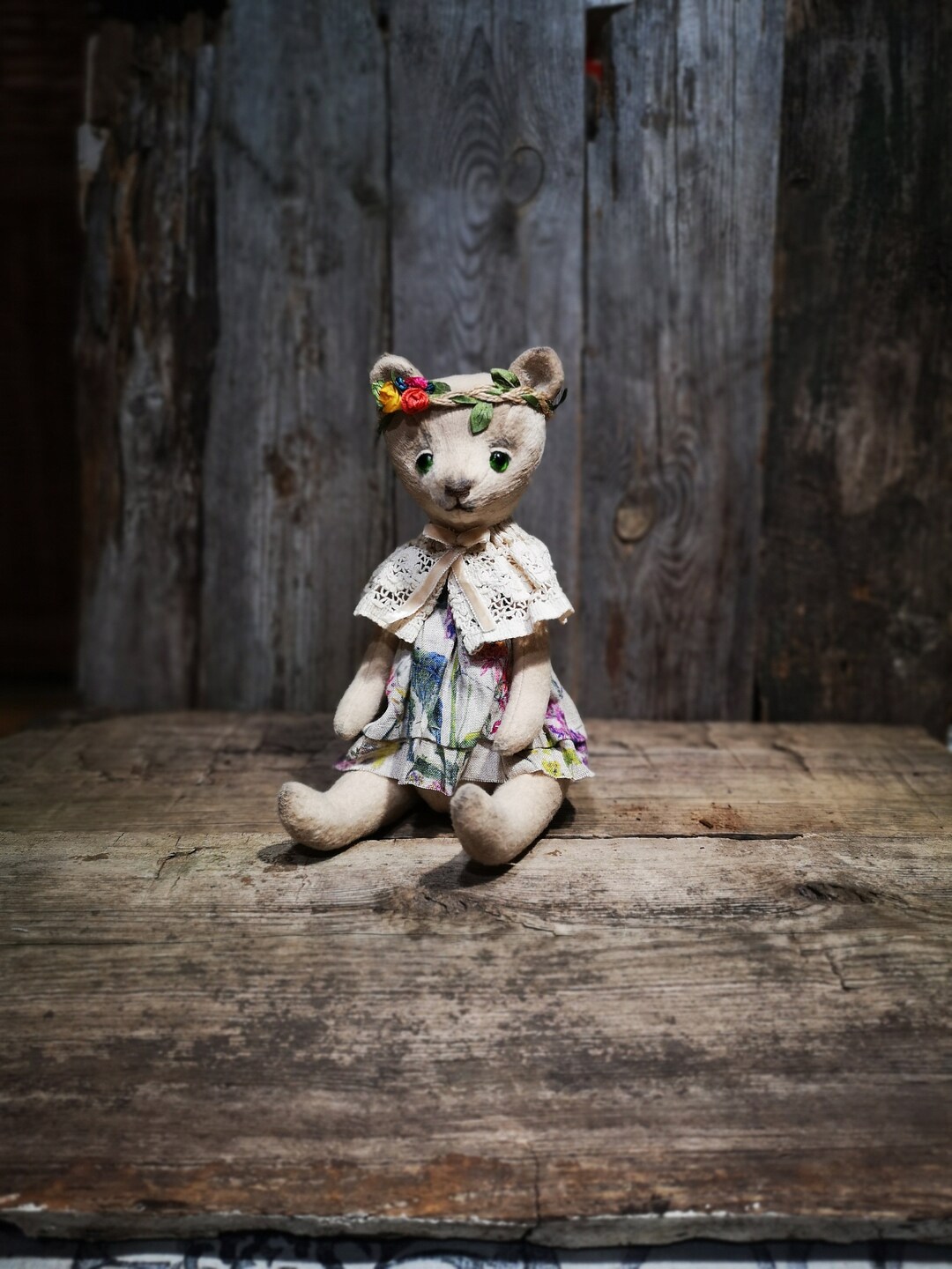 Teddy Bear From Europe Teddy Bear spring in a Wreath Cute Teddy Bear ...