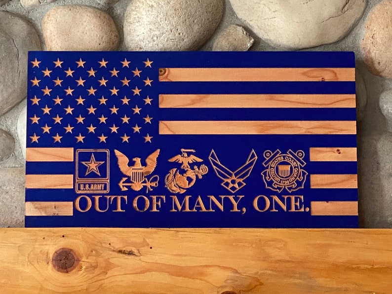 Army Navy Marines Air Force Coast Guard All In One Wood Etsy