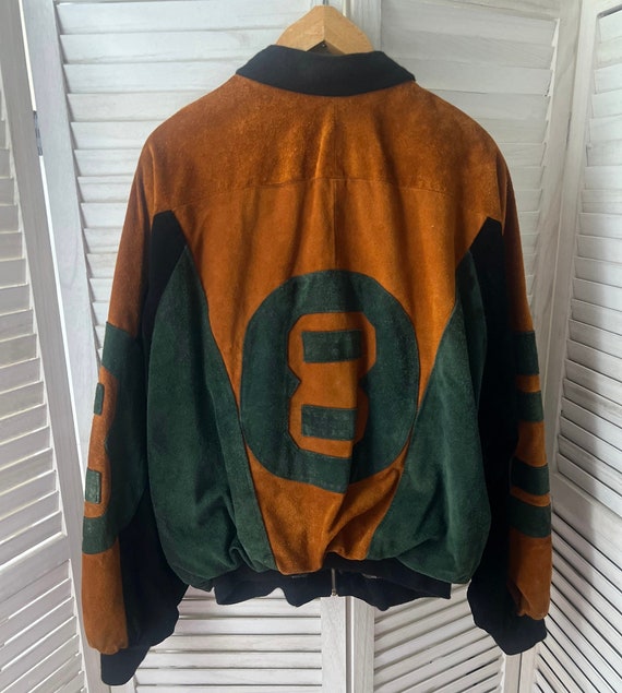 Vintage 8 ball jacket 1980s suede jacket bomber jacke… - Gem