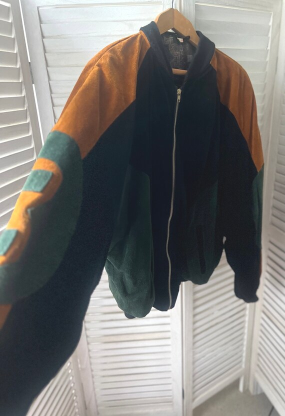 Vintage 8 ball jacket 1980s suede jacket bomber jacke… - Gem