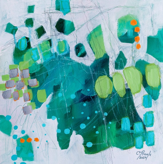 ABSTRACT PAINTING introspection Expansive 12 X 12 | Etsy