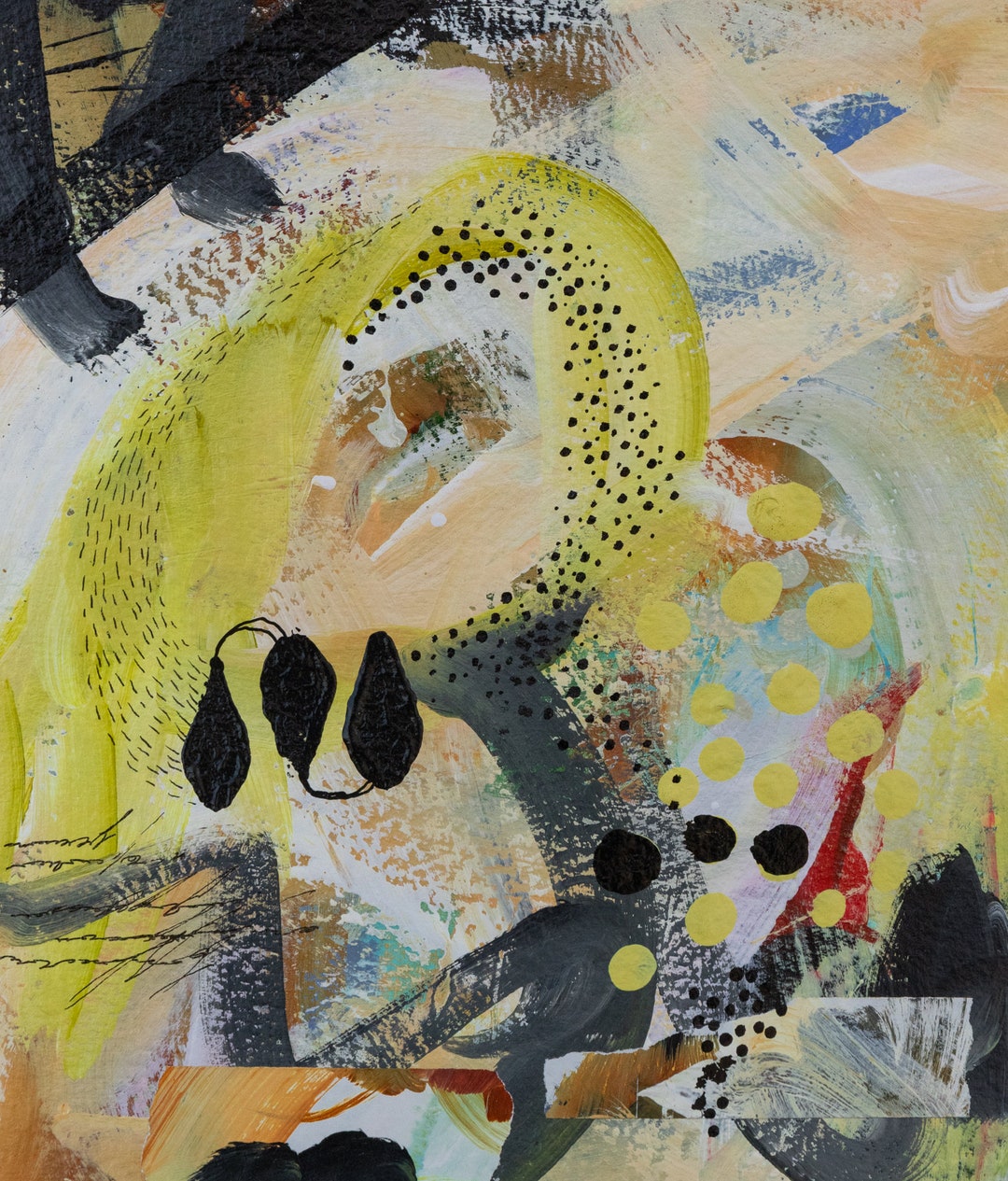 ABSTRACT PAINTING poème No 5 9 X 8 Paper Original - Etsy