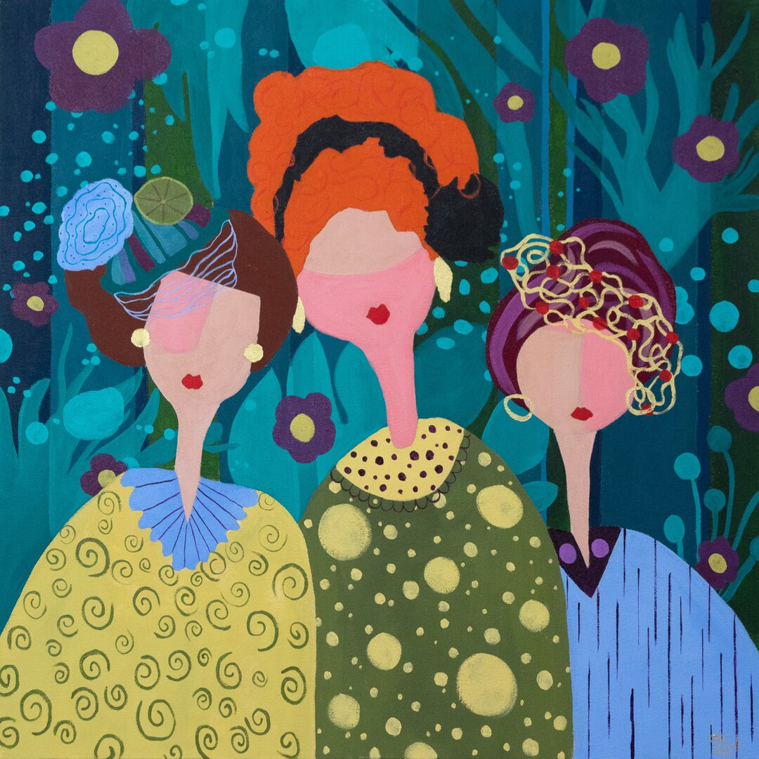PORTRAIT PAINTING les Triplets 30 X 30 Canvas - Etsy