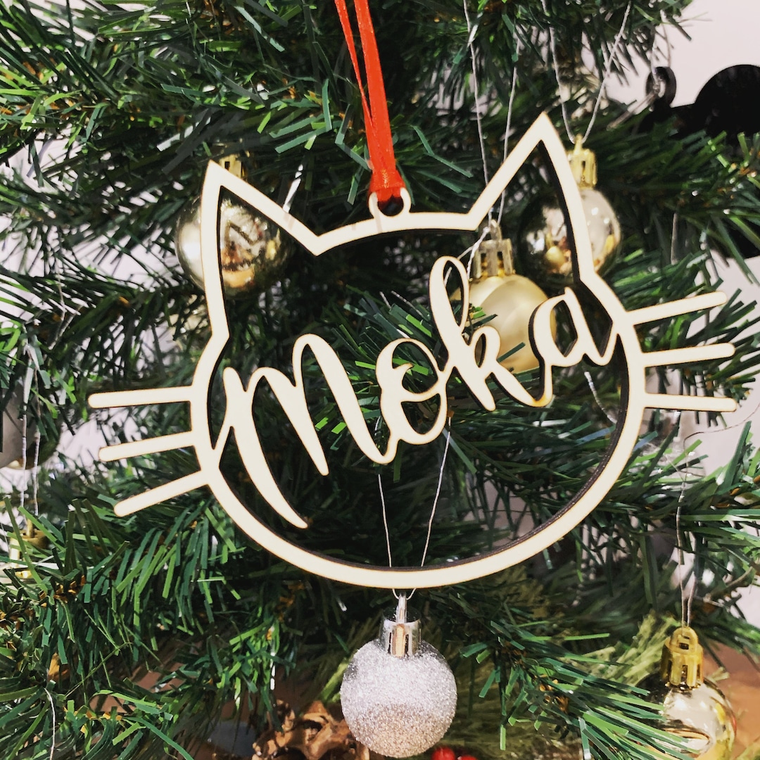 Cat Face Ornament Laser Cut|personalized Cat Face|keepsake|custom ...