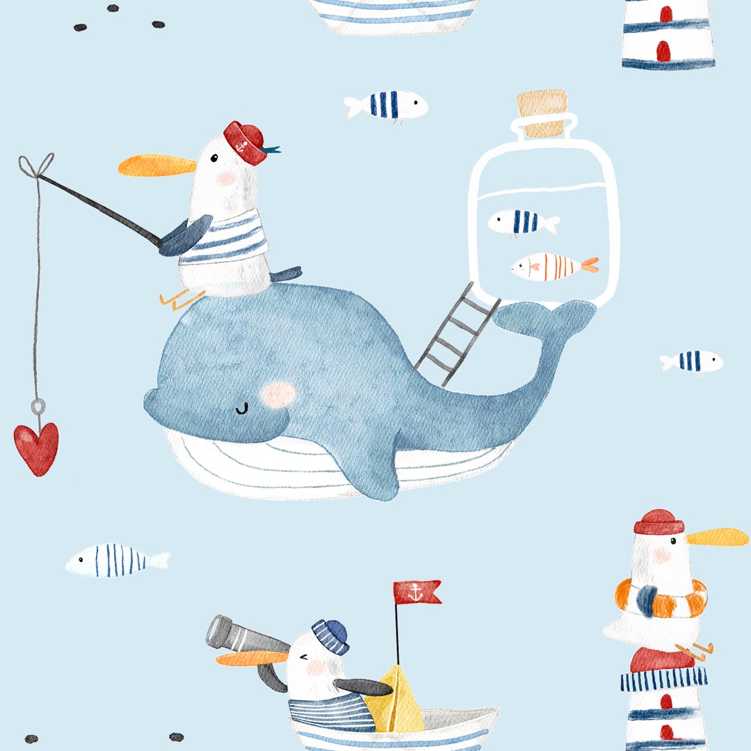 Jersey EP Fishing, Ahoy, Fish, Seagull, Ships, Sea, Fish, Whale, Light ...